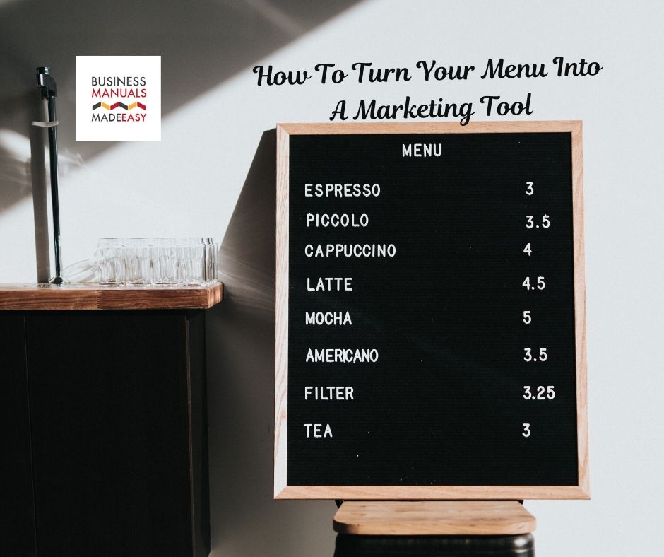 How to Turn Your Menu Into a Marketing Tool – Business Manuals Made Easy