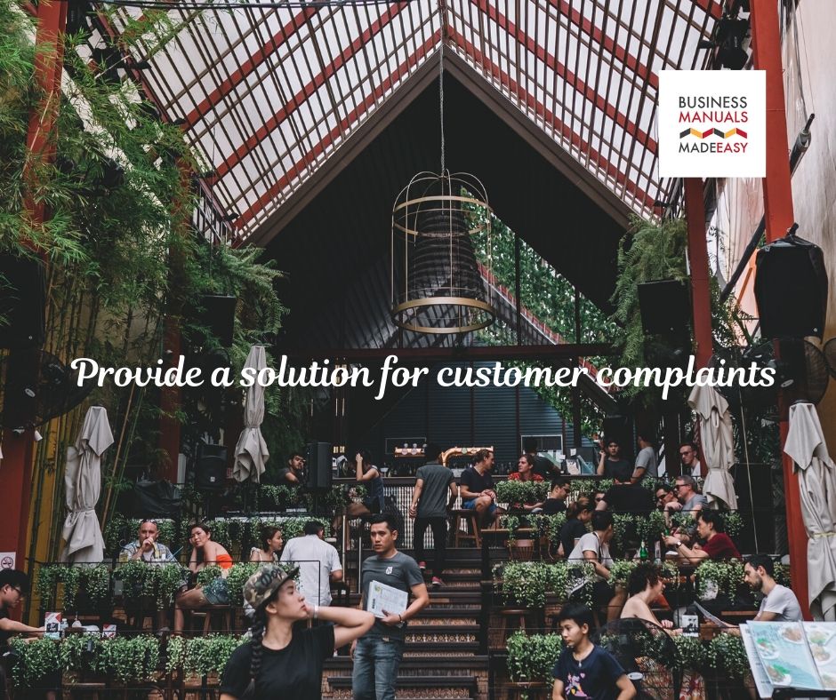 Provide a solution for customer complaints – Business Manuals Made Easy