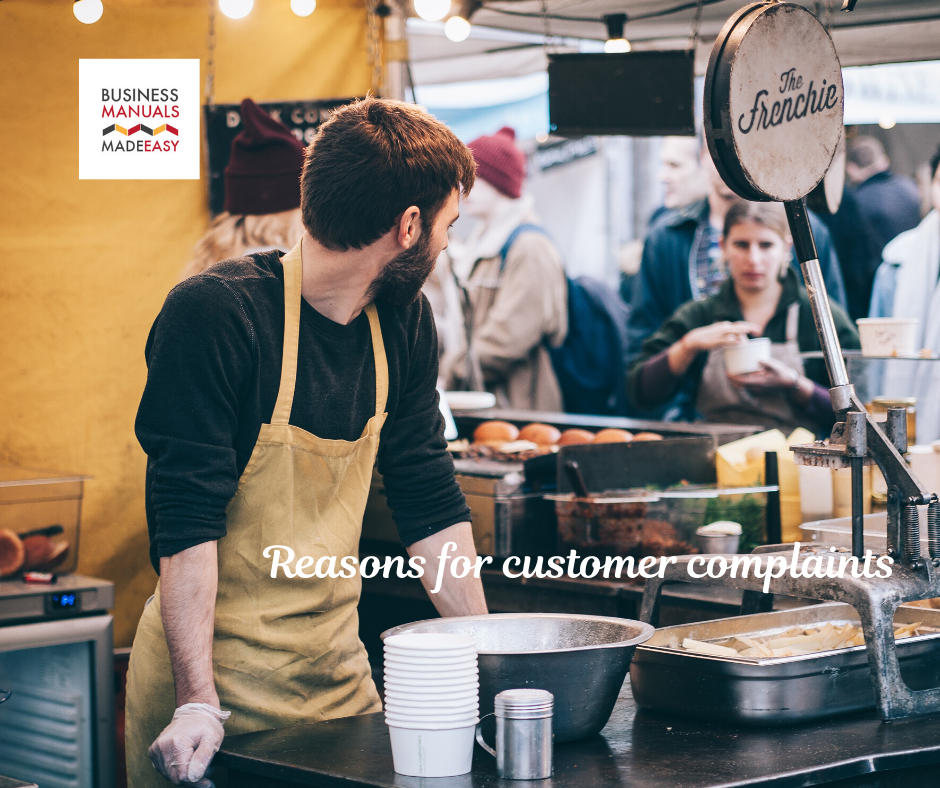 Reasons for customer complaints – Business Manuals Made Easy